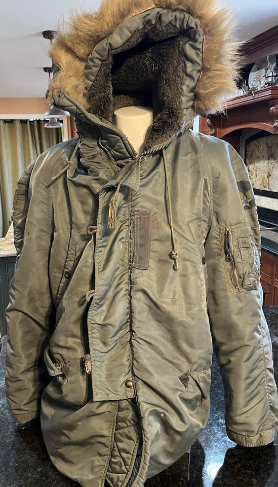 VTG U S Air Force Parka Fur Hooded Snorkel Cold Weather Issued Jacket ...