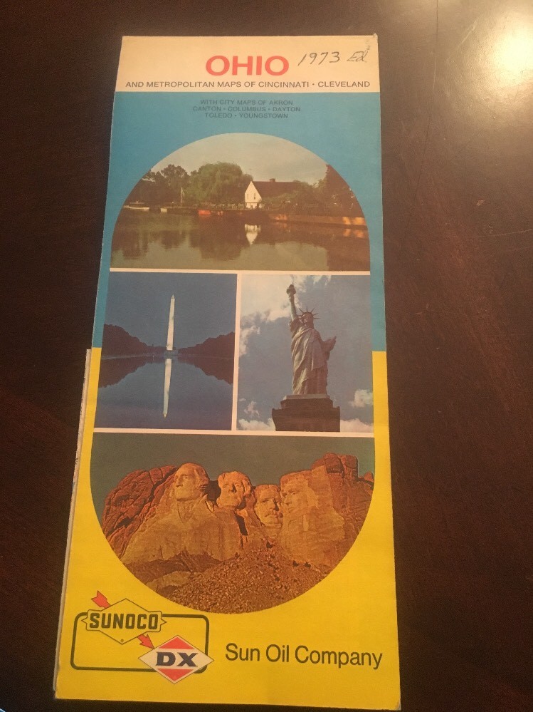1973 SUNOCO Sun Oil Company Gas Station Road Map OHIO | eBay