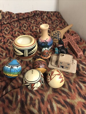 Navajo Decor Lot Artist Made Poetry Incense Ornaments Crucifix ...