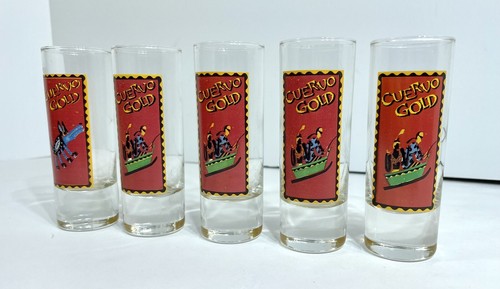 Set of 5 Jose Cuervo Gold Tequila Shooters Tall 2 Oz Bar Shot Glass - 2 ...