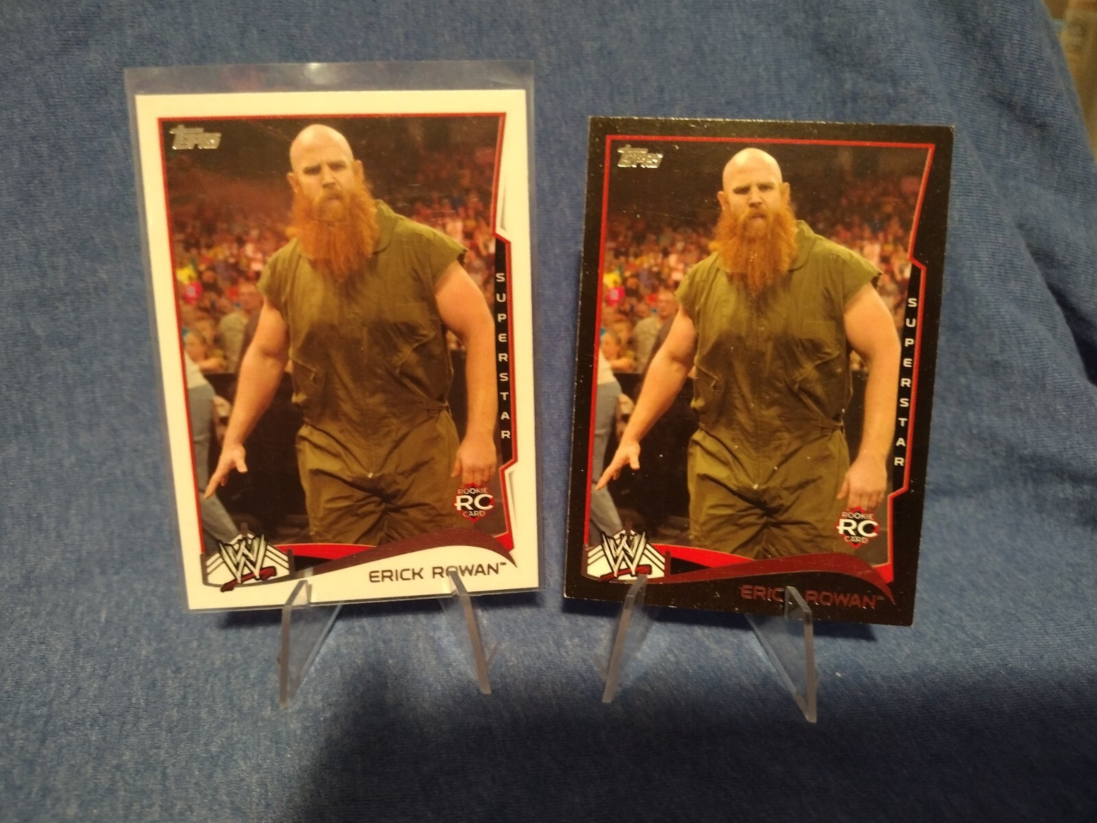 2014 TOPPS WWE BLACK & REGULAR ERICK ROWAN ROOKIE RC CARD LOT WYATT ...