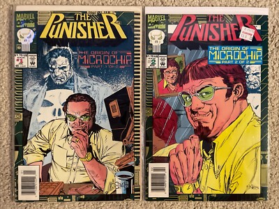 Punisher The Origin of Microchip #1-2 Complete Series Set 1993 Marvel ...