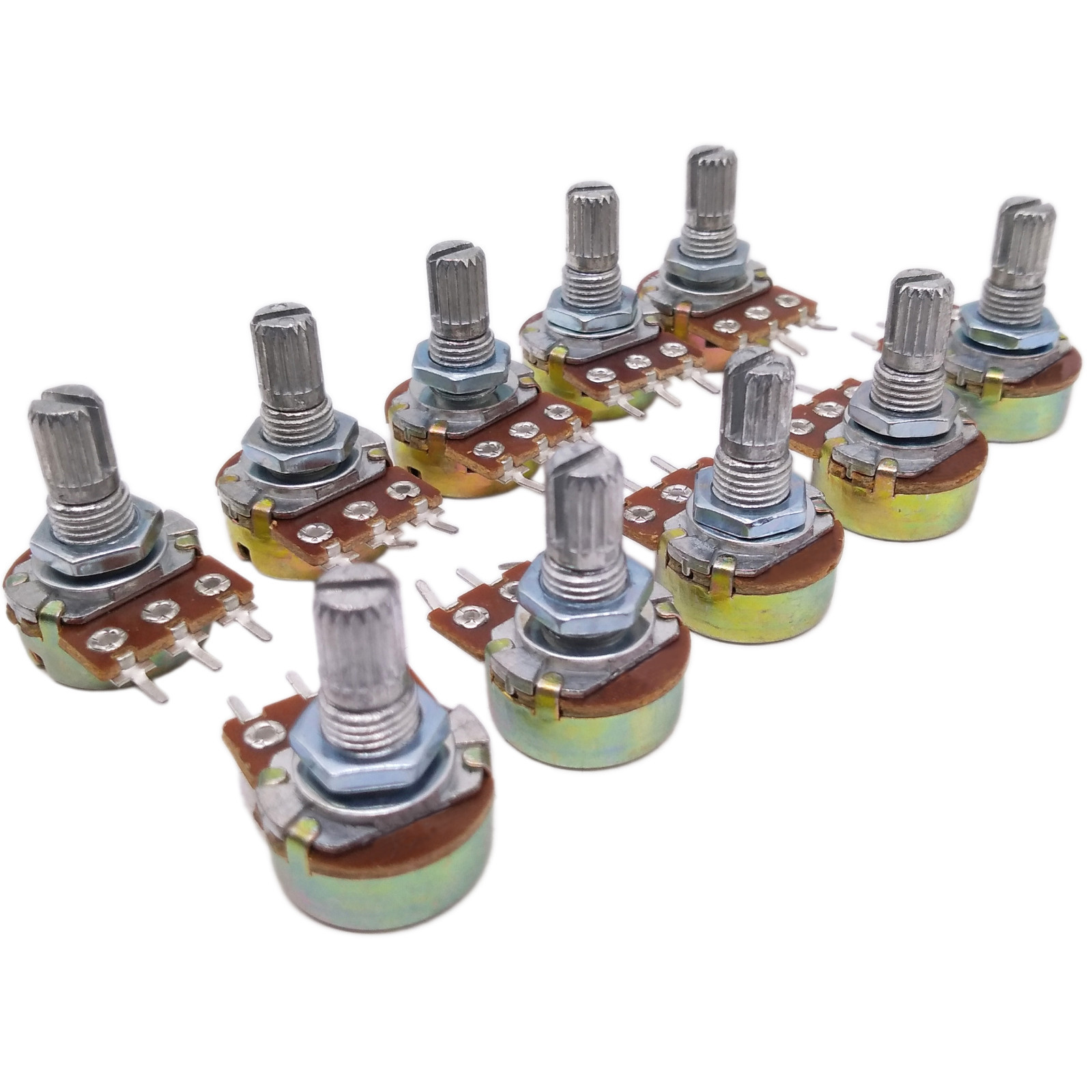 US Stock 10pcs 5K ohm Linear Taper Rotary Potentiometer Panel pot B5K ...
