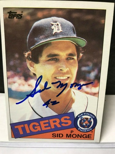 1985 TOPPS #408 OF SID MONGE AUTOGRAPHED OF THE DETROIT TIGERS | eBay