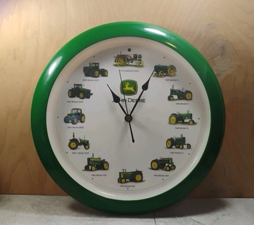 Vtg John Deere Tractor Wall Clock Makes Tractor Sounds On The Hour ...