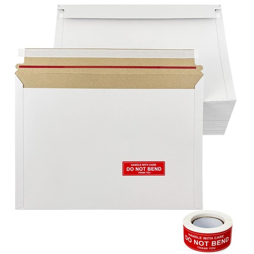100 Pack 12.8x9.2" Rigid Mailers Cardboard Envelopes, Photo CD Mailers ...