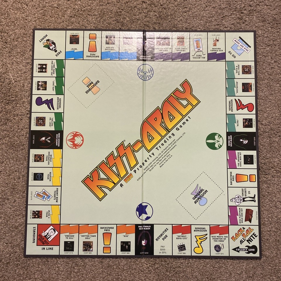 KISS-OPOLY KISS Band Themed Monopoly Style Board Game 2003 Rock - OPEN ...