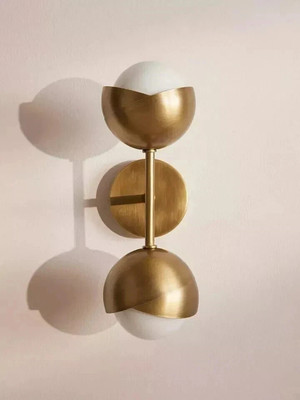 Handmade Double Light Globe Sputnik Brass Sconce Wall Lamp Beside Wall ...