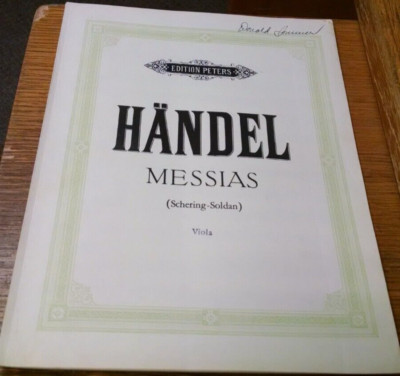Handel Messias, (Schering-Soldan), Viola, Edition Peters | eBay