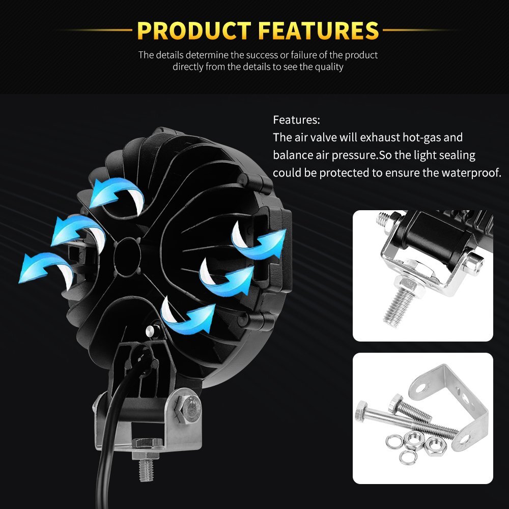 Led Off Road Lights 7 Inch Round LED Pod Lights - 100W Combo Beam ...