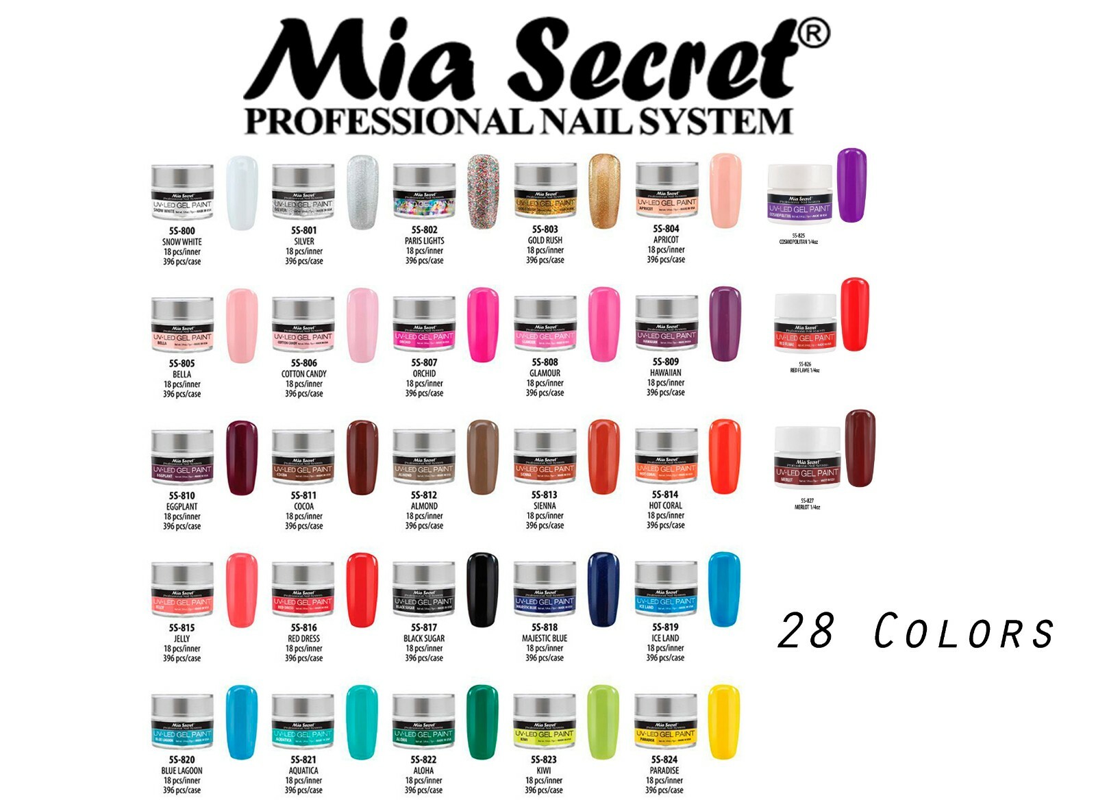 Mia Secret Nail Gel UV LED Paint 34 Color available NEW COLORS ADDED | eBay