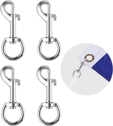 Flag Clips For Flagpole Rope 4pcs Heavy Duty Stainless Steel Swivel ...