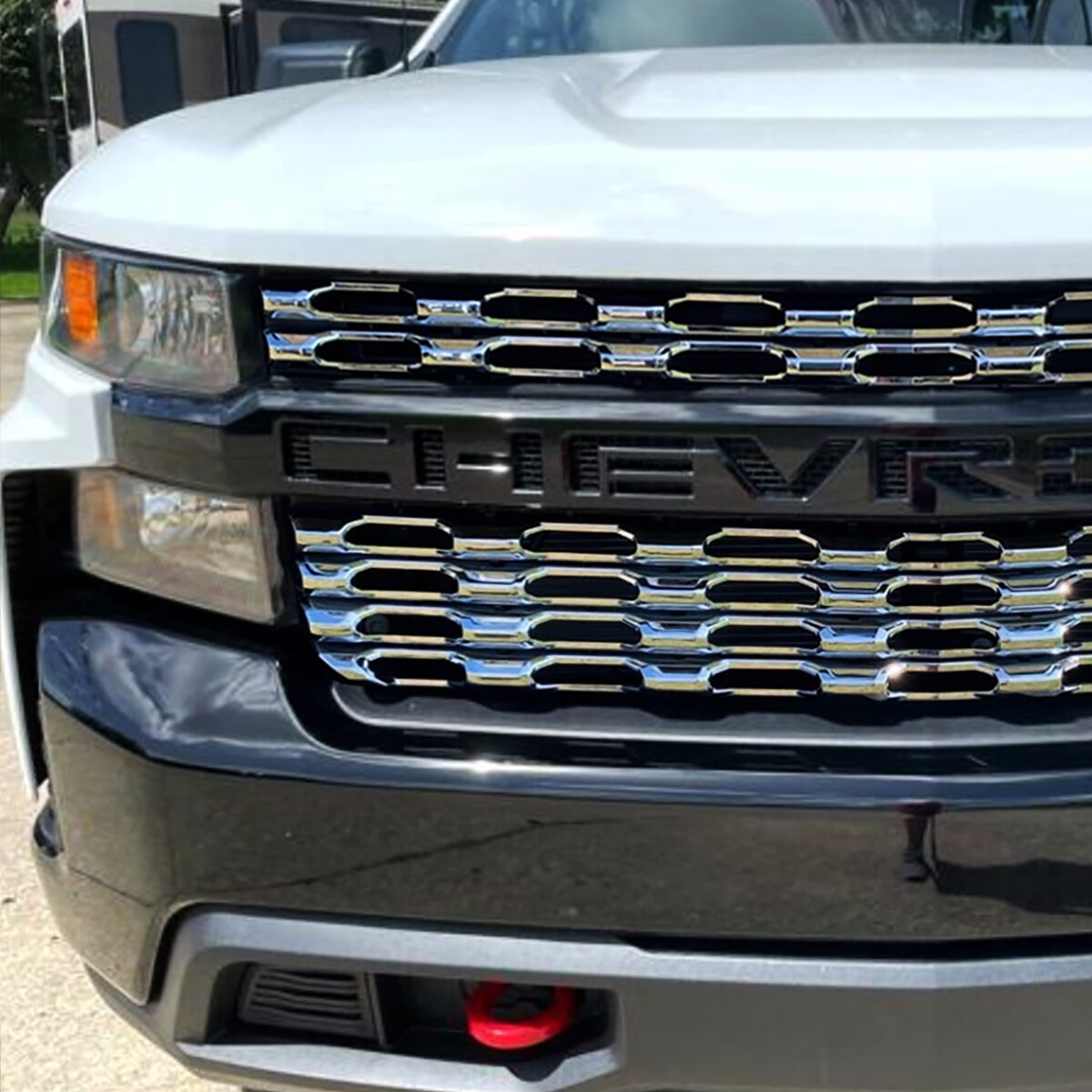 For 2019-2021 Silverado 1500 WT, Custom, Trailboss Chrome Grille Grill ...
