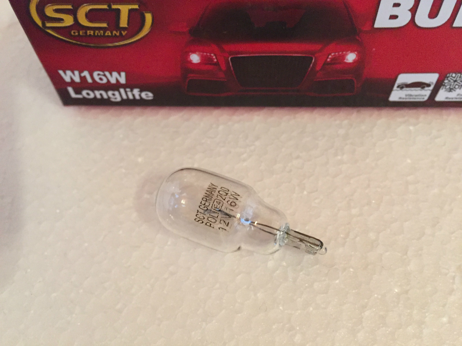 10 Piece SCT Germany W16W Longlife 12V 16W W2.1 X 9.5d all Glass Bulb ...