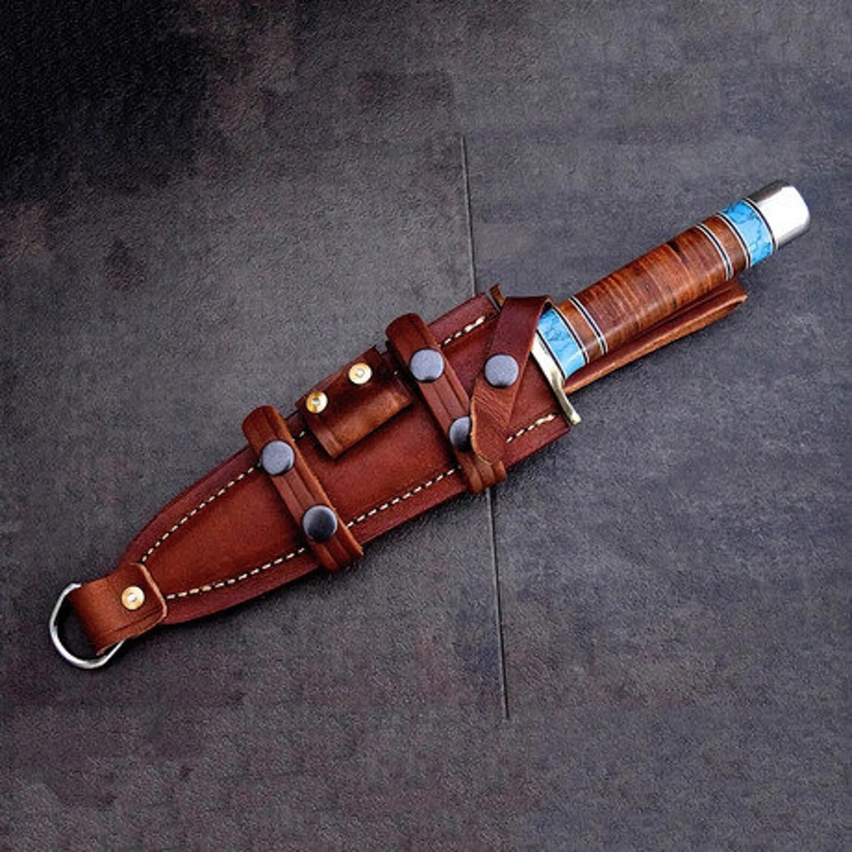 Custom Handmade D2 Steel Medieval Hunting Dagger Knife With Leather ...