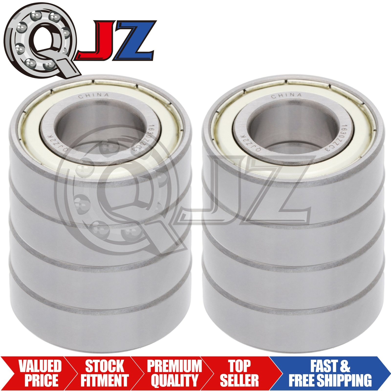 [8-Pack] 1630-ZZ-C3 Deep Groove Radial Ball Bearing 3/4in x 1.625in x 1 ...
