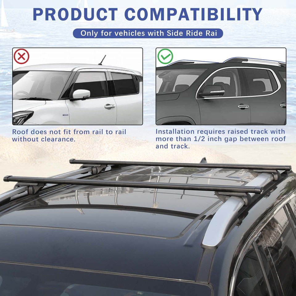 53" Top Roof Rack Cross Bar Luggage Cargo Carrier Lock For Mercedes ...