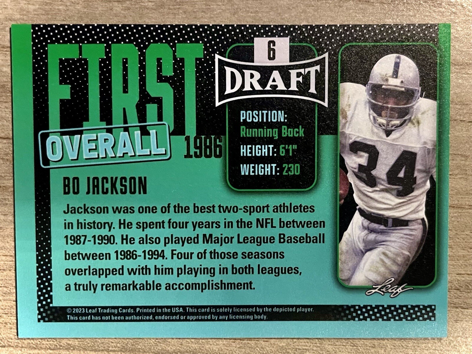 2023 Leaf Draft - #1 Red #6 Bo Jackson for sale online | eBay