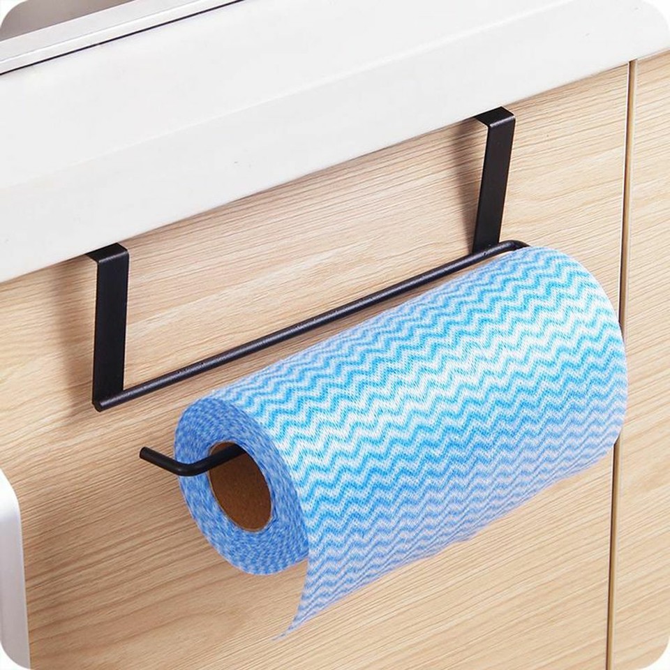 Kitchen Metal Paper Towel Roll Holder Under Shelf Hanger Cupboard ...