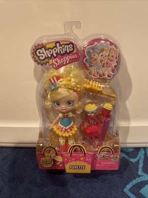 Shopkins Shoppies Popette Blonde Hair Blue Dress Popcorn RARE Brand New ...