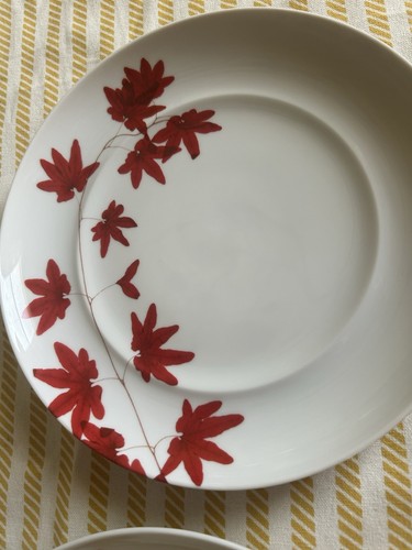 Mikasa Pure Red SL134-212 Japanese Maple Leaves 2 Dinner Plates 11 ...