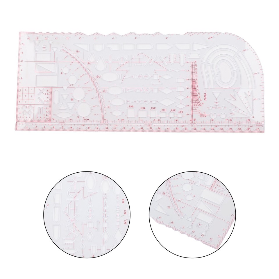 1pc Transparent Plastic 96 Type Scale Ruler for Drawing and Annotation ...