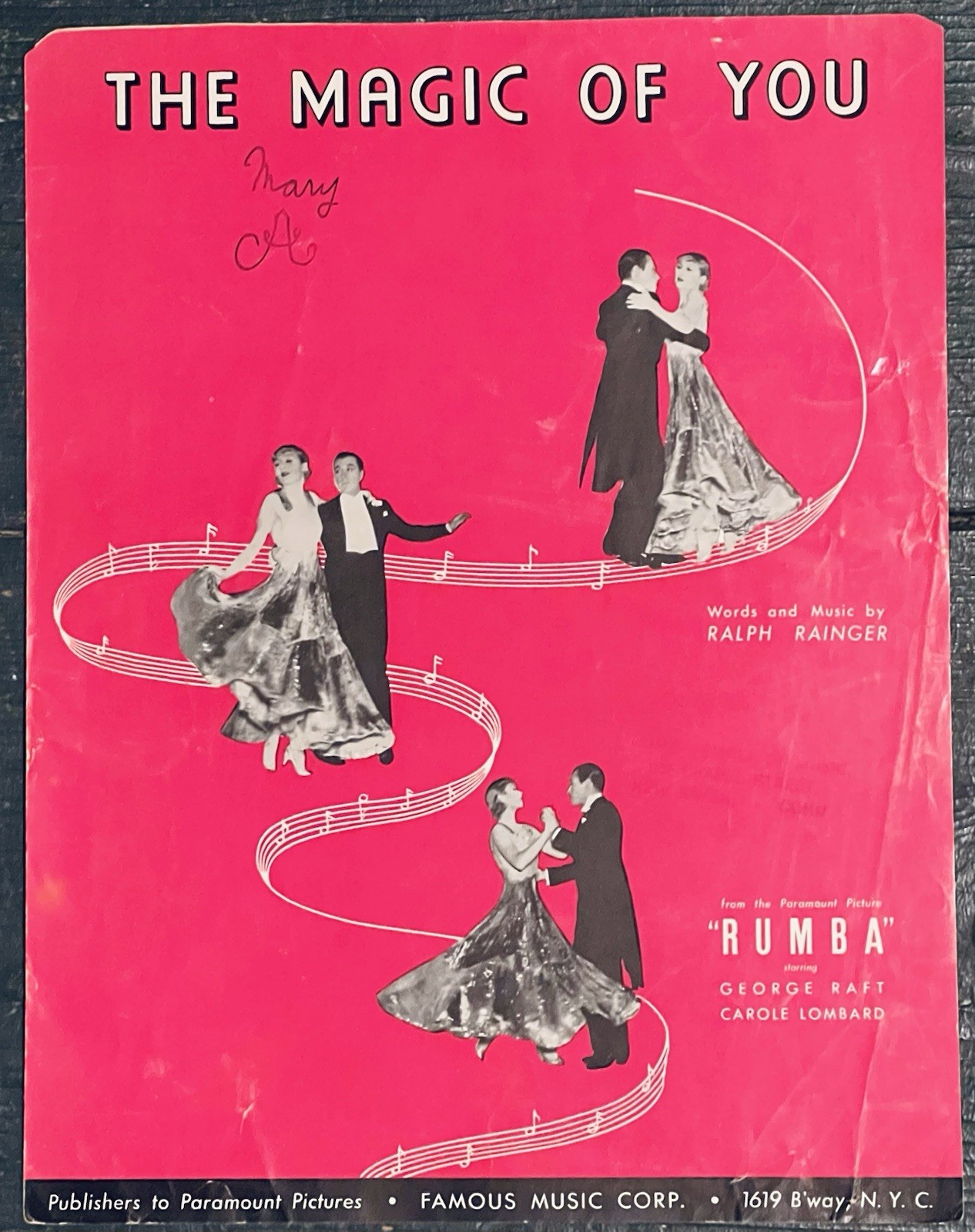 1935 FILM sheet music MAGIC OF YOU by Ralph Rainger RUMBA feat. CAROLE ...
