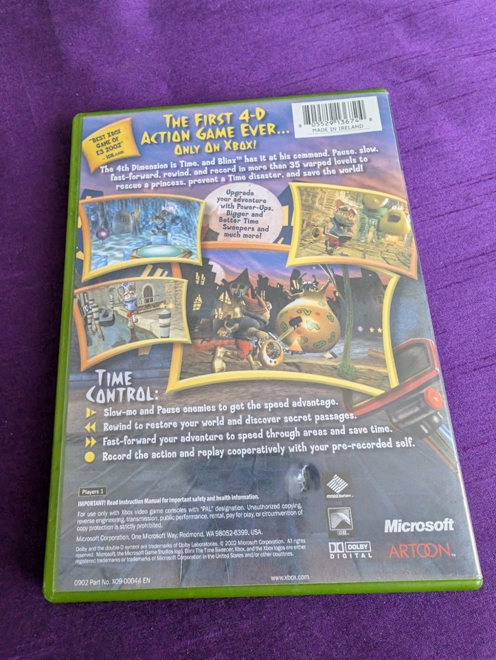 Blinx: The Time Sweeper Microsoft Xbox game, complete, please read ...