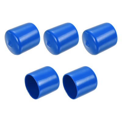 Screw Thread Protector, 30mm ID Round End Cap Cover Blue Tube Caps 5pcs ...
