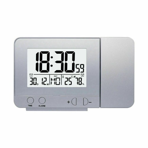Projector Clock LED Display Temperature Humidity Backlight Rotate Alarm ...
