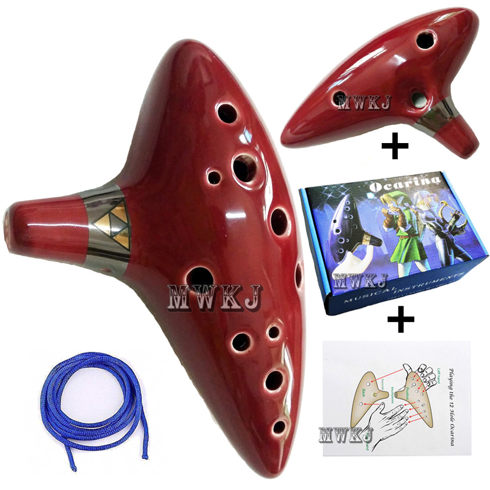 12 Hole Legend of Zelda Ocarina of Time Alto C Flute Ceramic Instrument ...
