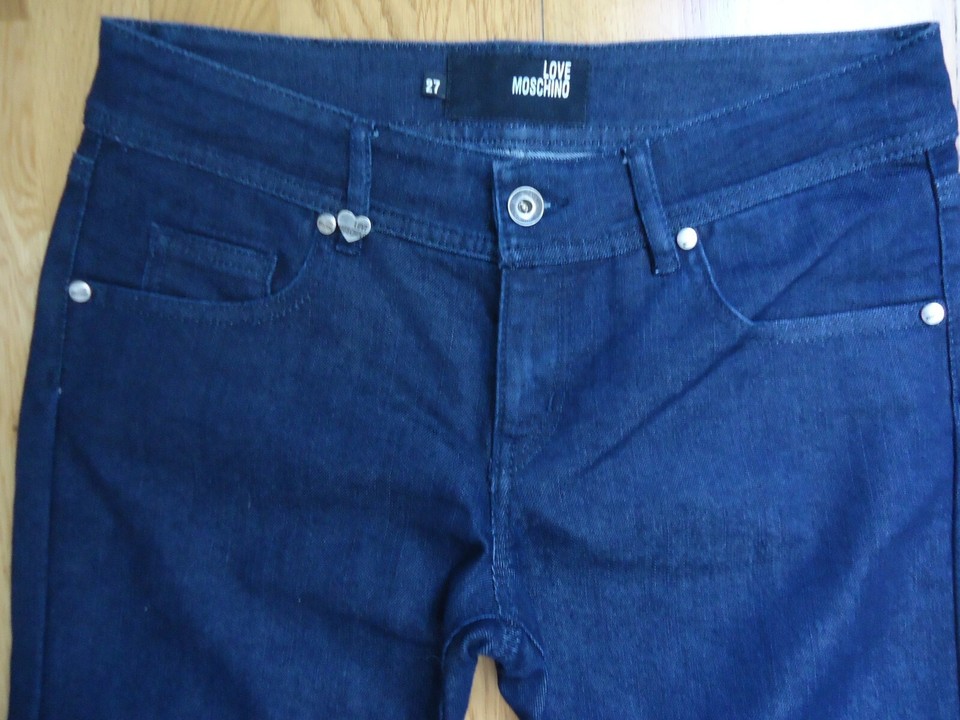 LOVE MOSCHINO Pantalon jean’s slim bleu brut T27 neuf | eBay
