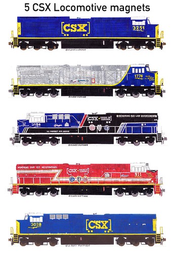 CSX ES44ACH magnets featuring CSX 911, 1776 and 3194 by Andy Fletcher ...
