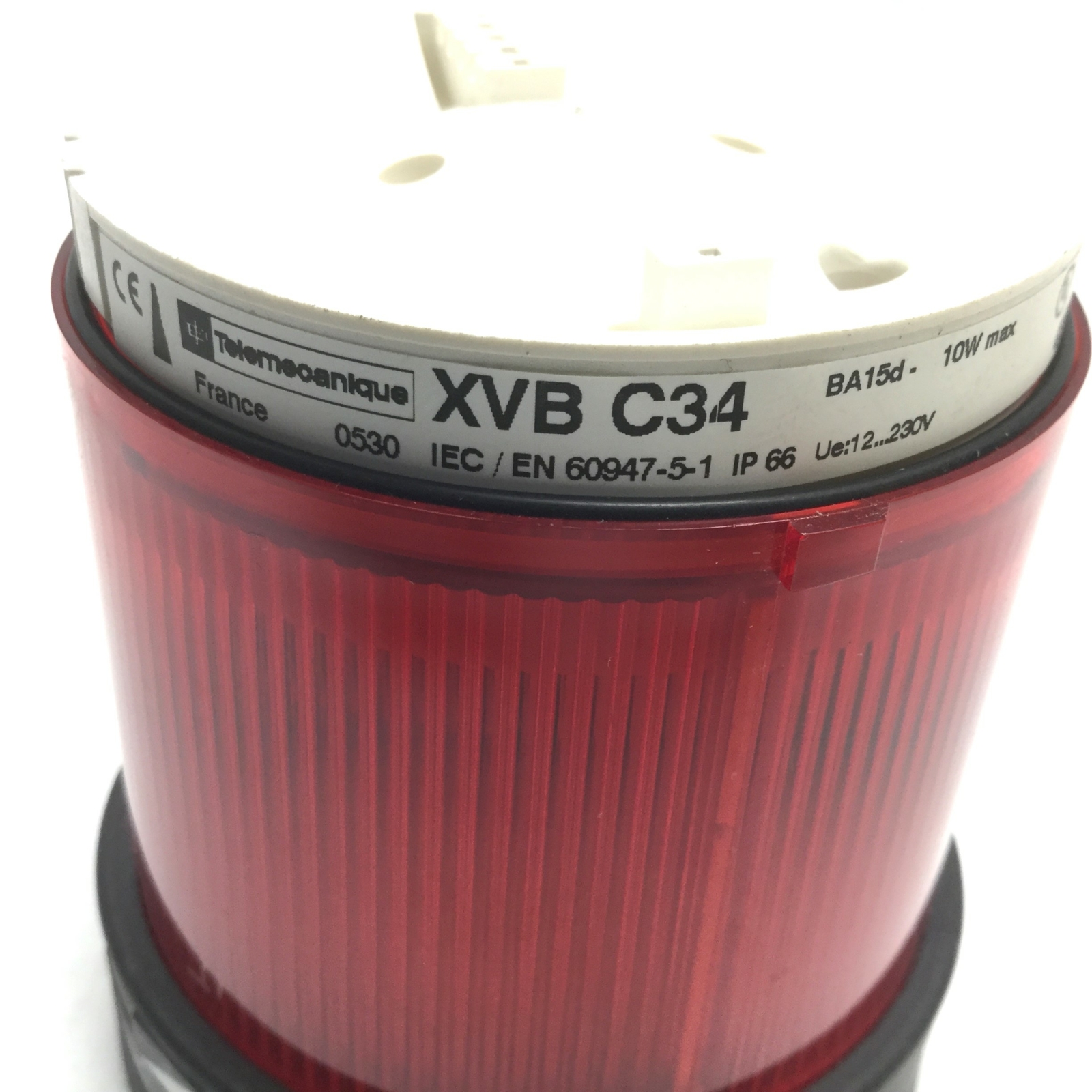 Telemecanique XVB-C34 Red Tower Stack Light, Rating: 10W 12-230V, With ...