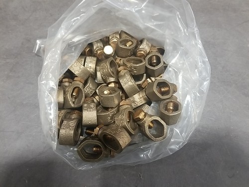 Lot of 50 Pieces 5/8" Bronze Ground Rod Clamps, Grounding Acorn W/Brass ...
