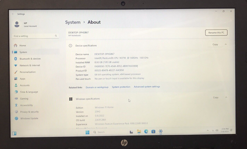 HP Laptop RTL8188EE 500 GB 4gb RAM Windows 10 Intel Pentium Processor ...