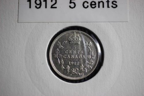 1912 Canada 5 cents silver coin,high grade collectible coin,free ...