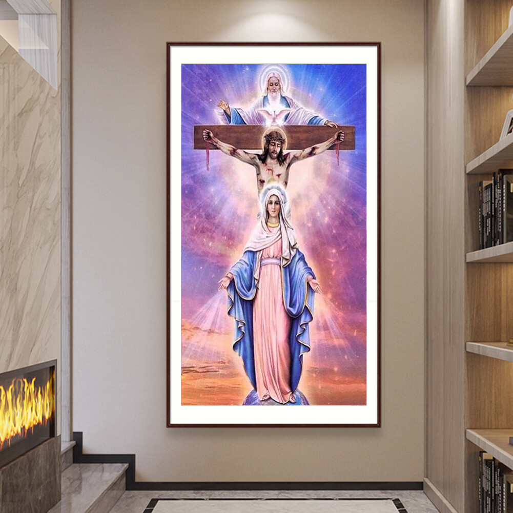 MY# Full Round Diamond Painting DIY Kit Jesus on Cross 5D Rhinestone ...