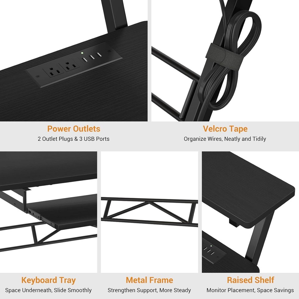 Recording Studio Desk with Power Outlet for Music Producer Workstation ...