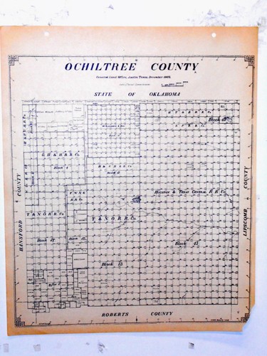 Old Ochiltree County Texas General Land Office Owner Map Perryton ...