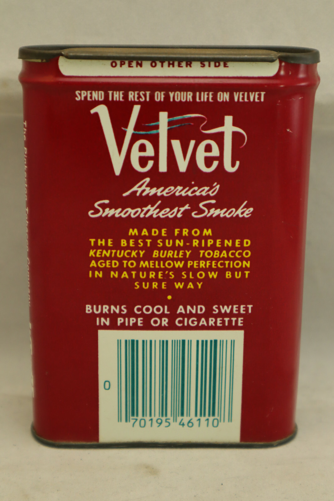 Vintage Velvet 1.5oz Red Pipe & Cigarette Tobacco Tin | eBay
