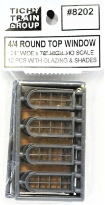 HO Scale Tichy Train Group 8202 4/4 24x78" Round Top Double Hung Window ...