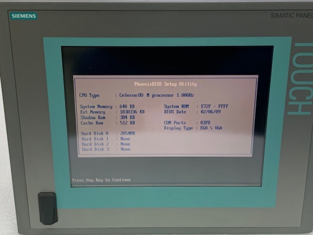 Siemens SIMATIC Panel PC 477B 6AV7851-0AE20-1AA0 15" Touch Display HMI ...