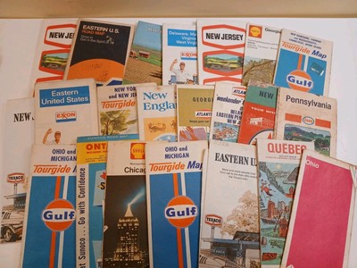 Vintage Gas Station Highway Road Maps Shell Texaco Exxon Union Lot of ...