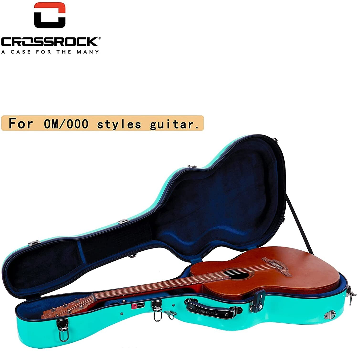 Crossrock Dreadnought Acoustic Guitar Case, Deluxe Fiberglass Flight ...
