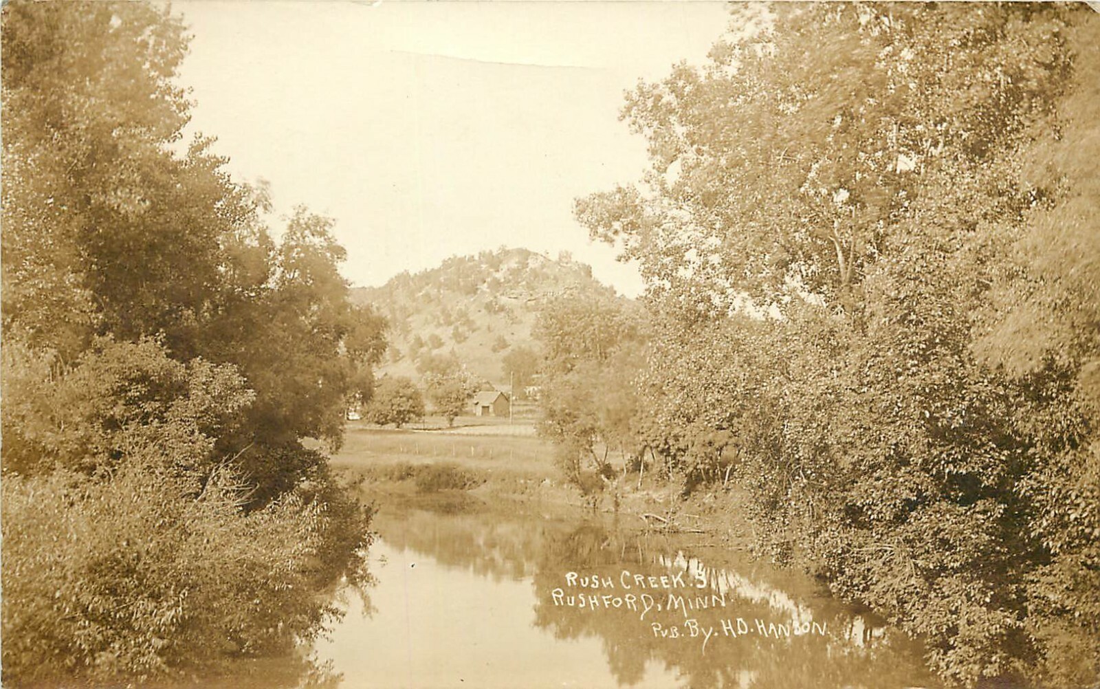 RPPC Postcard; Rush Creek 3. Rushford MN Fillmore County, H.O. Hanson ...