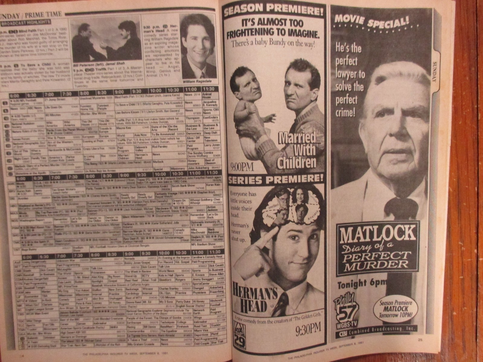 Sept. 8, 1991 Philadelphia Inquirer TV Week Magazine(MAURY POVICH ...