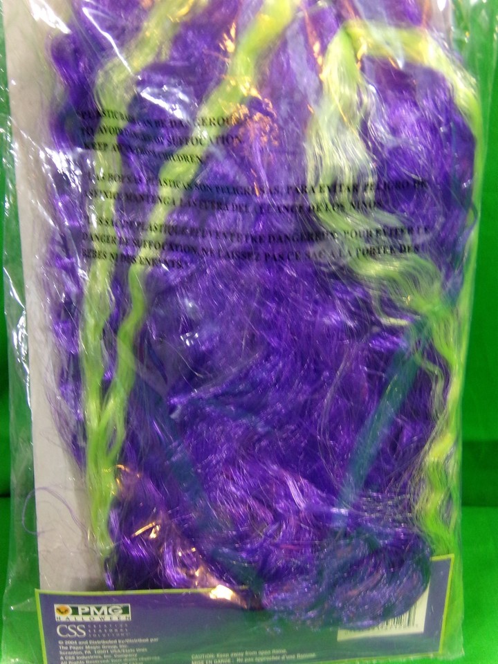 2004 PMG Halloween Wigs CRIMPED WITCH Wig Ages 8+ Purple Green ...