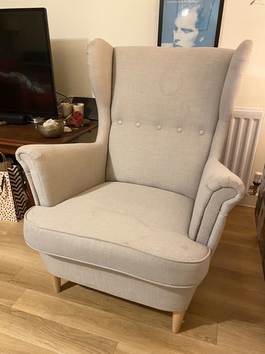 STRANDMON IKEA Wing chair - Grey | eBay UK