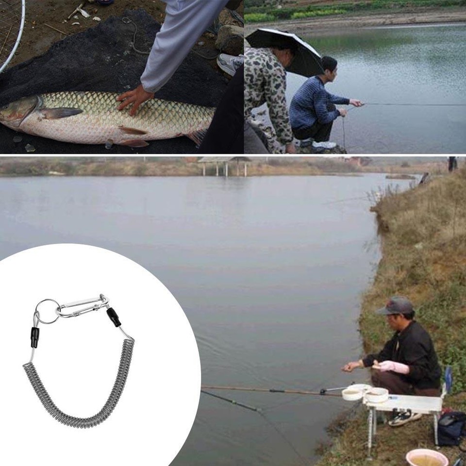 Fishing Ropes Coiled Fish Missed Rope Fishing Pole Rod Rope Line(Silver ...